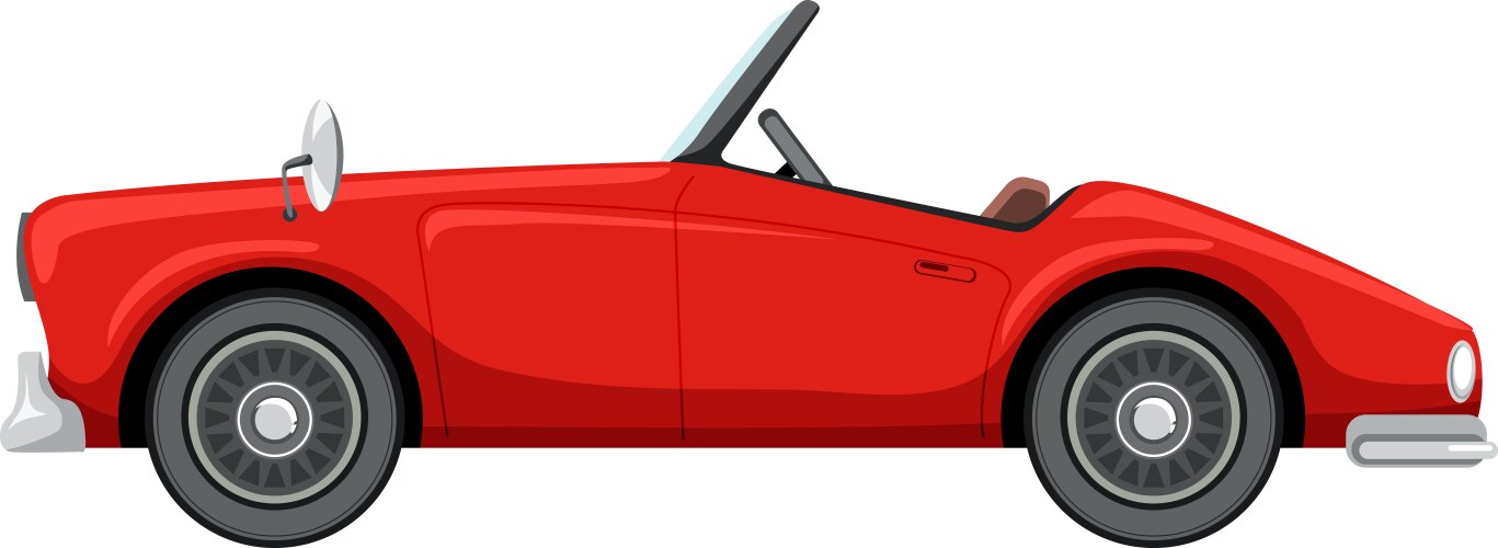 Classic red car in cartoon style Royalty Free Vector Image