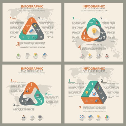 Circle triangle infographics set template Vector Image