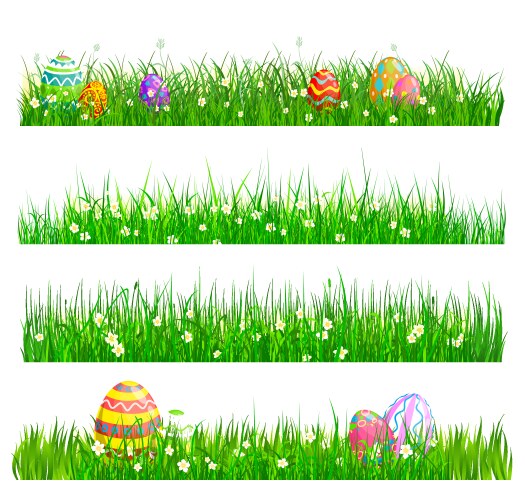 Spring grass border with rabbits Royalty Free Vector Image