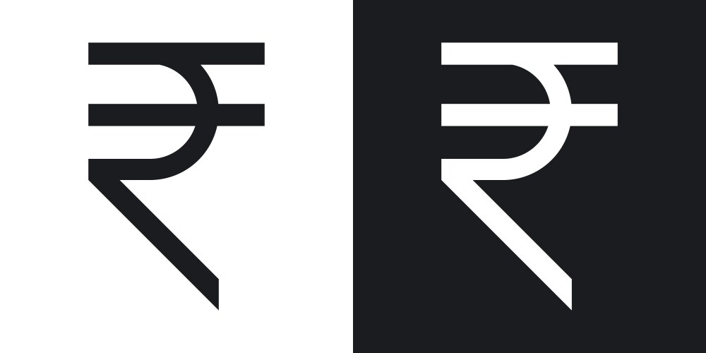Indian rupee icon isolated on white background Vector Image