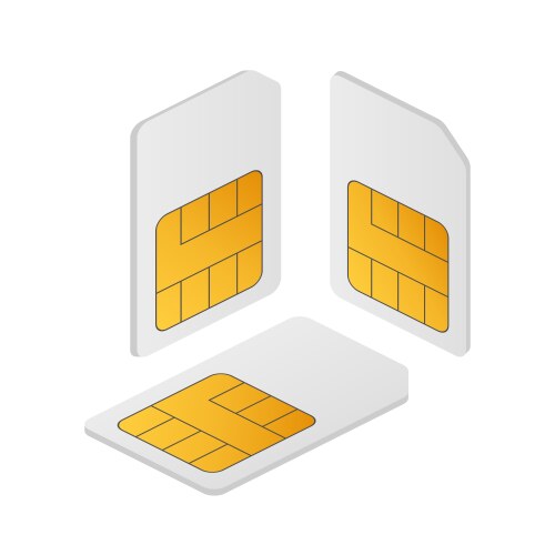 Mobile cellular phone sim card chip stock Vector Image