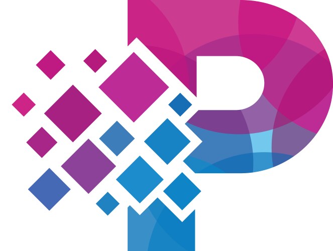 Pixel Letter P Logo Icon – Royalty-Free Vector | VectorStock