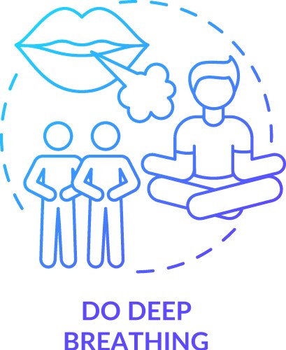 Breathing exercise deep breath through nose Vector Image