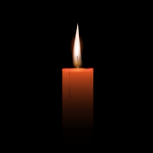 Black awareness ribbon with white candle Vector Image