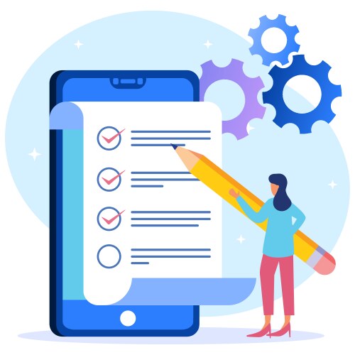 Graphic cartoon character team work Royalty Free Vector