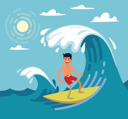 Man surfer Royalty Free Vector Image - VectorStock