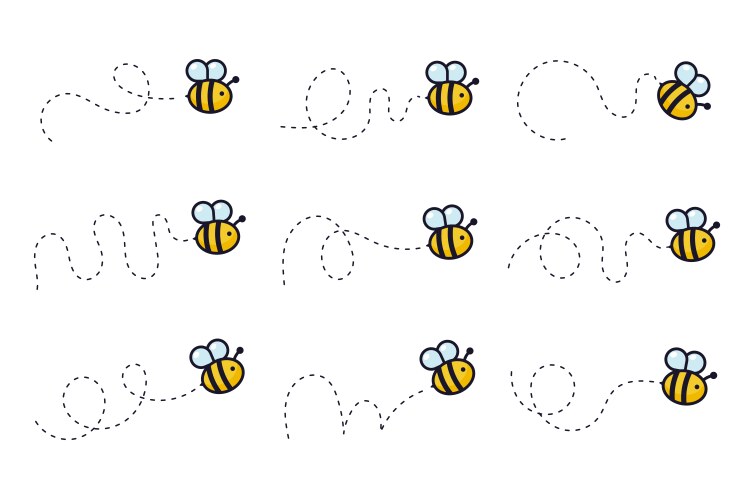 Bee Line Dotted Vector Images (over 580)