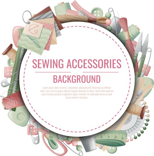 Square frame with spools of thread Royalty Free Vector Image