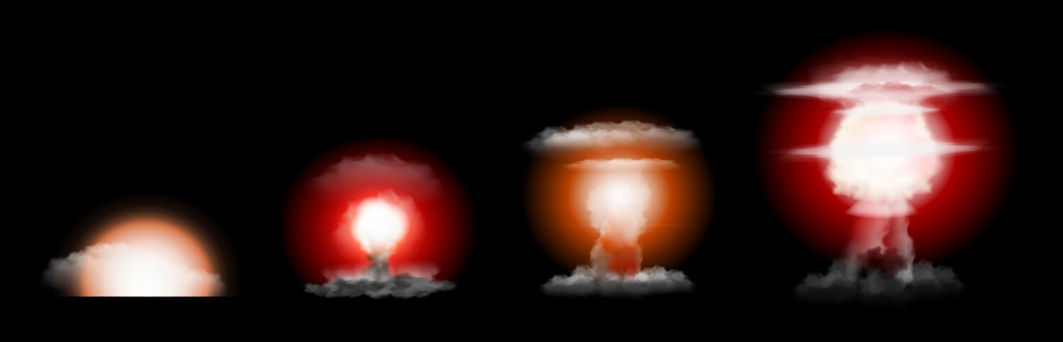 Realistic explosion stages Royalty Free Vector Image