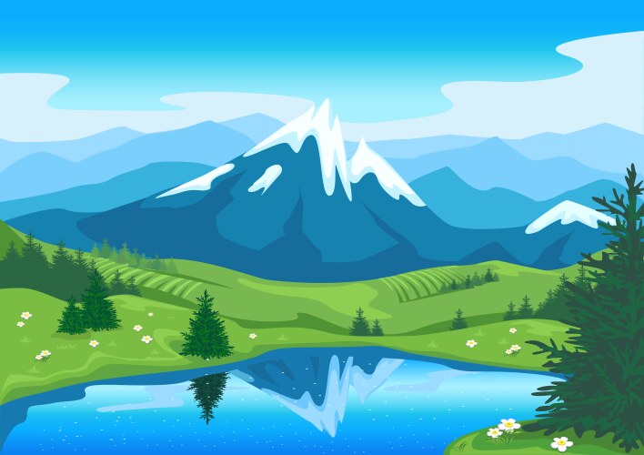 Spring landscape Royalty Free Vector Image - VectorStock