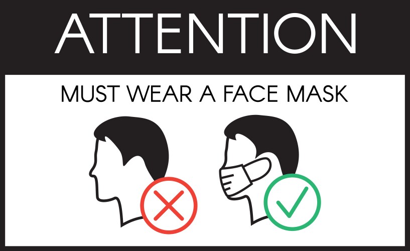 Face mask signage template isolated Royalty Free Vector