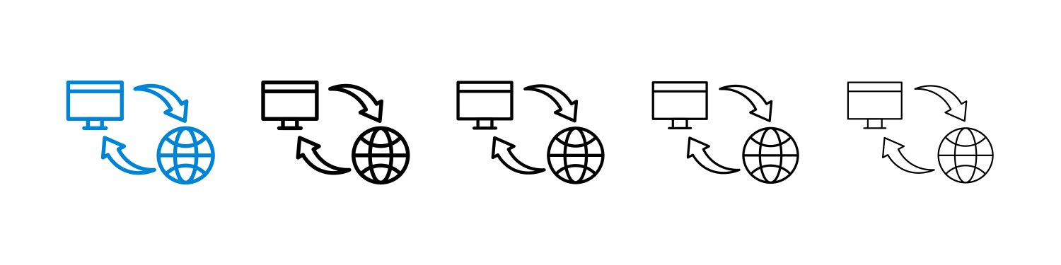Remote access icon set on white background Vector Image