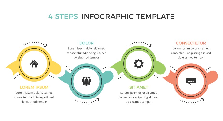 4 steps - infographic template Royalty Free Vector Image