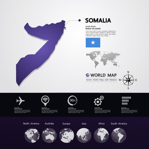 Somalia map Royalty Free Vector Image - VectorStock