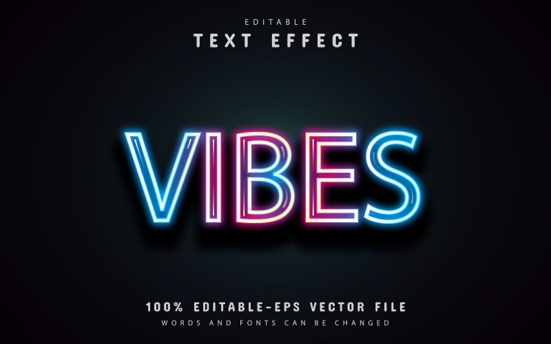 Never neon text effect Royalty Free Vector Image