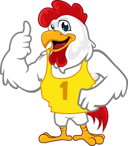 Chicken chef mascot cartoon Royalty Free Vector Image