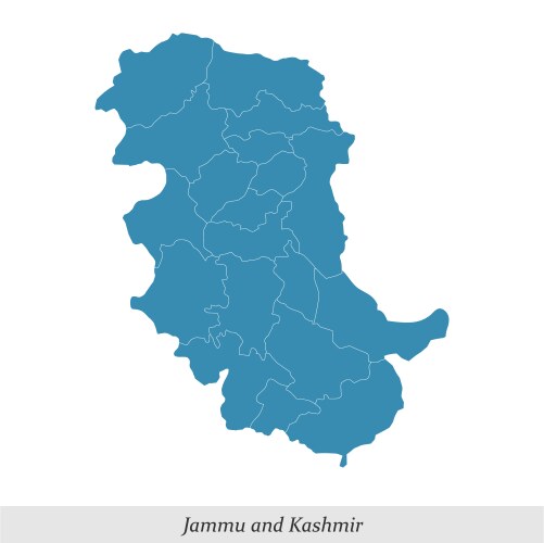Jammu and Kashmir Map Royalty Free Vector Image