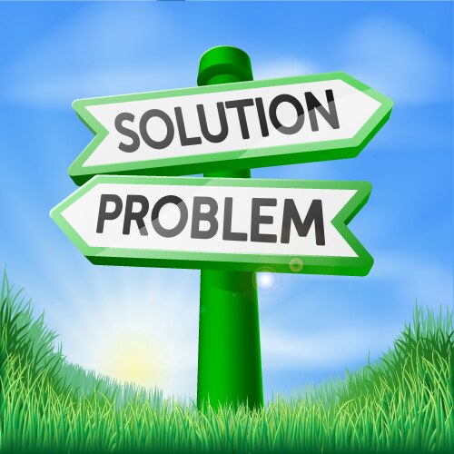 Solution and problem road sign stock Royalty Free Vector