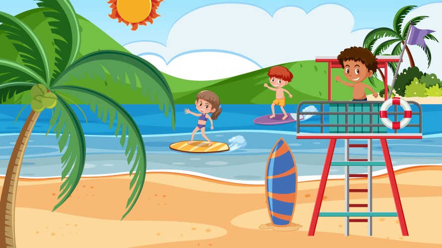 Summer beach board game template Royalty Free Vector Image