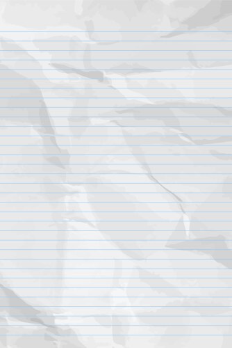 White lean crumpled notebook paper with lines Vector Image