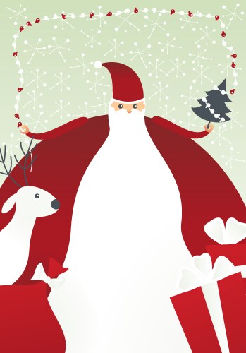 Christmas card with santa Royalty Free Vector Image
