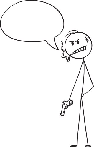 Dangerous Criminal Stick Figure Royalty Free Vector Image