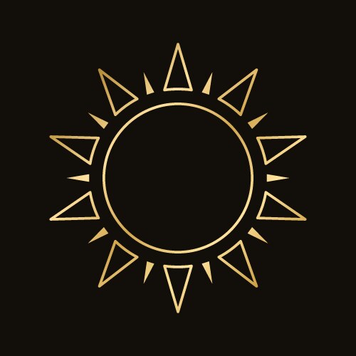 Sun logo with golden effect Royalty Free Vector Image