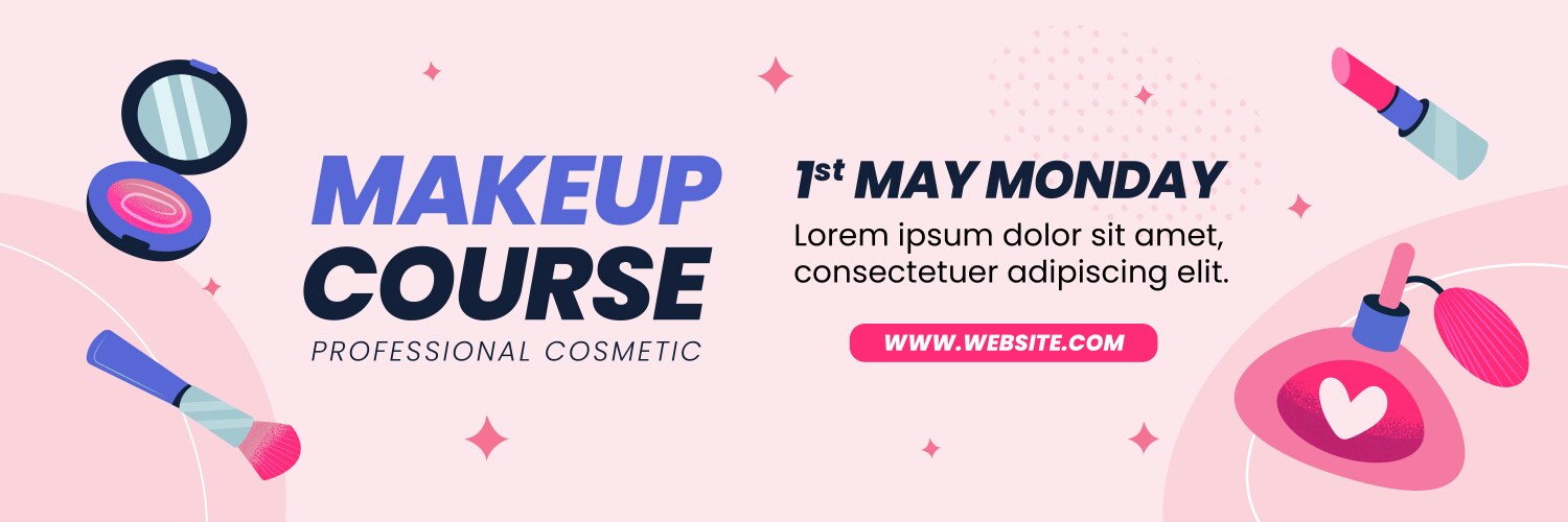 Gradient makeup artist youtube thumbnail Vector Image