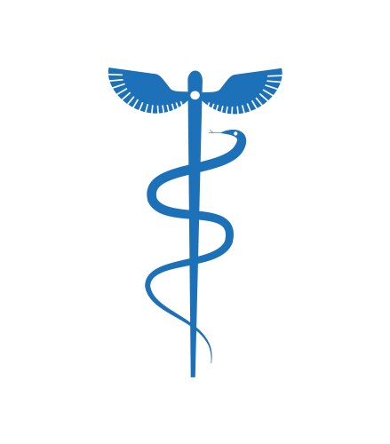 Caduceus medical snake Royalty Free Vector Image