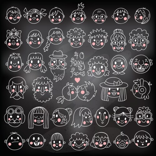 Funny faces Royalty Free Vector Image - VectorStock