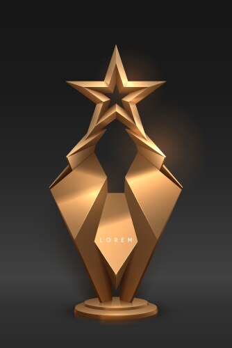 Golden Star Award Trophy Royalty Free Vector Image