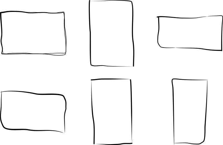 Hand drawn frame square double thin line Vector Image