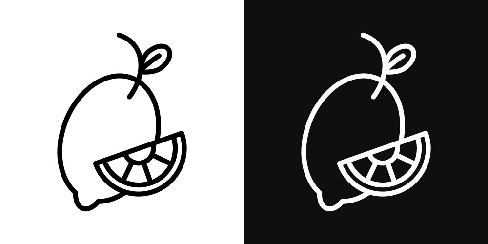 Lemon icon set slice citrus symbol Royalty Free Vector Image