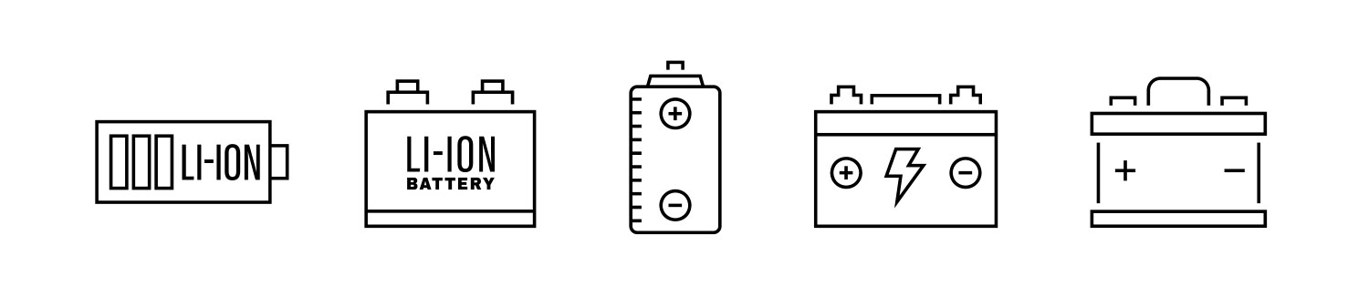 Lithium ion battery set power pack Royalty Free Vector Image