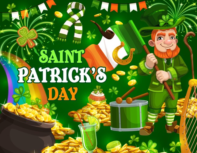 Saint patricks day seamless pattern leprechaun Vector Image