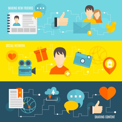 Family friend support banners Royalty Free Vector Image