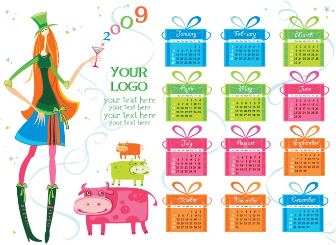 Calendar Girl Vector Images (over 12,000)