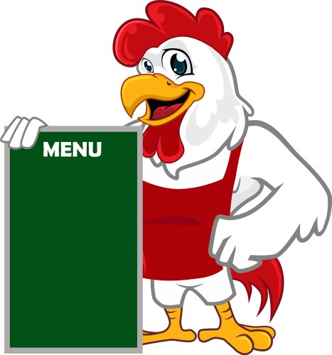 Chicken chef mascot cartoon Royalty Free Vector Image