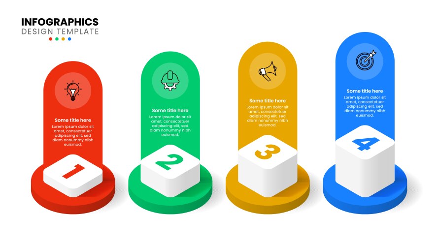 Infographic template 4 isometric circles Vector Image