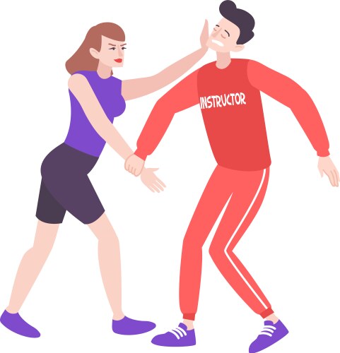 Self defense woman Royalty Free Vector Image - VectorStock