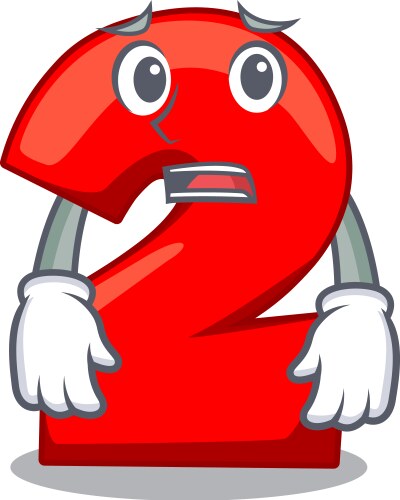 Angry cartoon cake birthday candle number two Vector Image