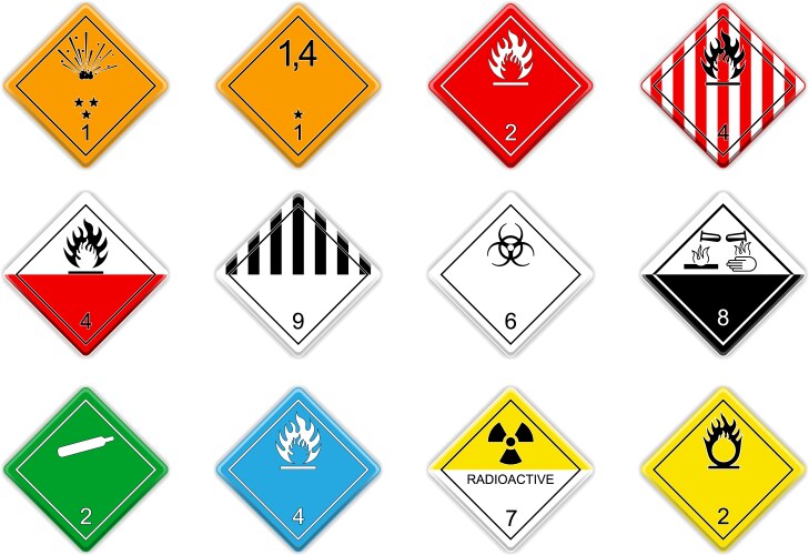 Hazard signs Royalty Free Vector Image - VectorStock