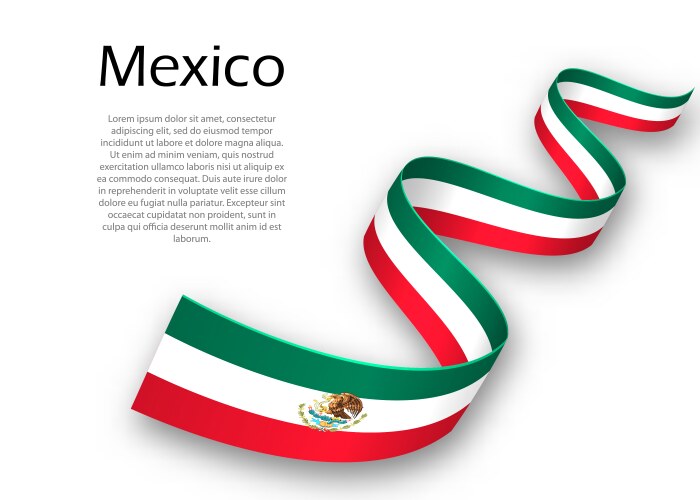 Mexican Flag Ribbon Celebration Royalty Free Vector Image