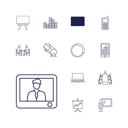 15 presentation icons Royalty Free Vector Image