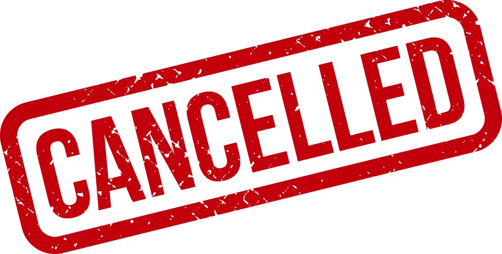 Cancelled sign or stamp Royalty Free Vector Image