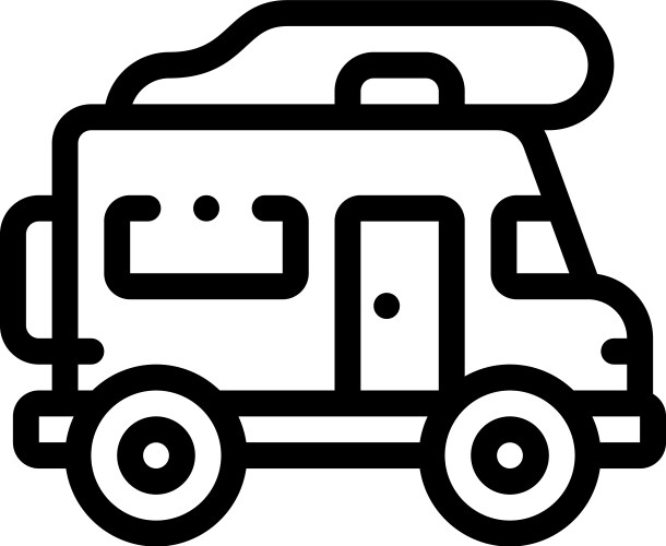 Camper icon thin linear style design isolated Vector Image
