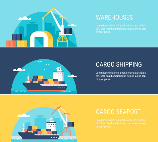 Cargo vessels and tankers shipping delivery bulk Vector Image