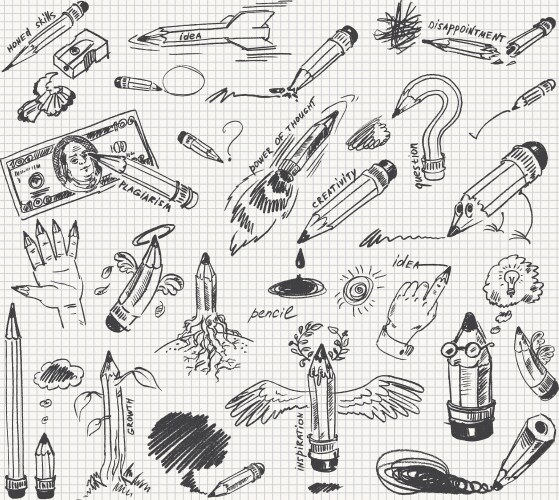 Freehand drawing school Royalty Free Vector Image