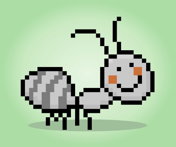 Pixel insect image for 8 bit game assets Vector Image