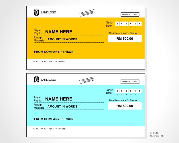 Cheque Template Vector Images (over 1,300)